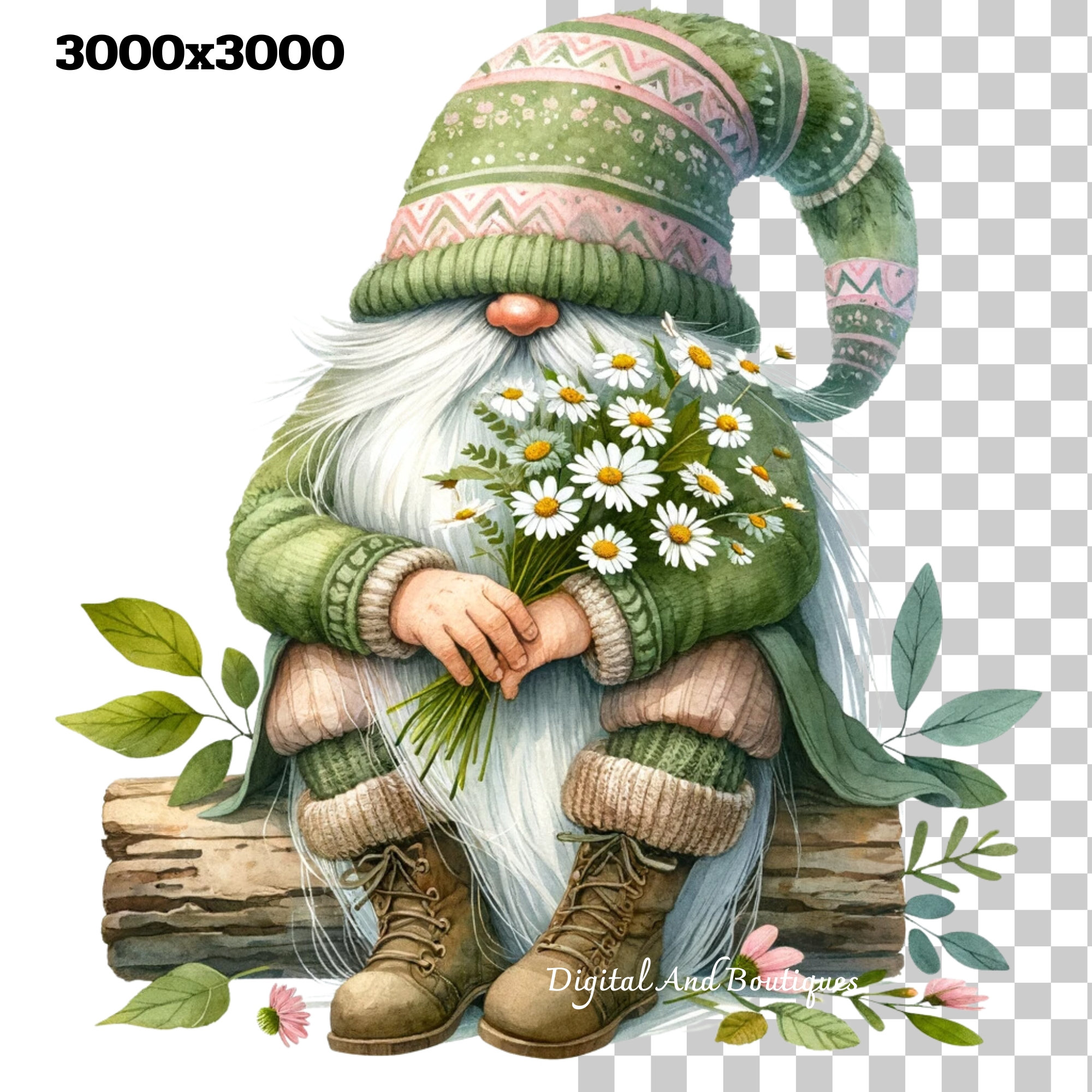Spring Gnome Clipart, Garden Gnome, Gardener PNG, Home Decor, Gnome PNG ...