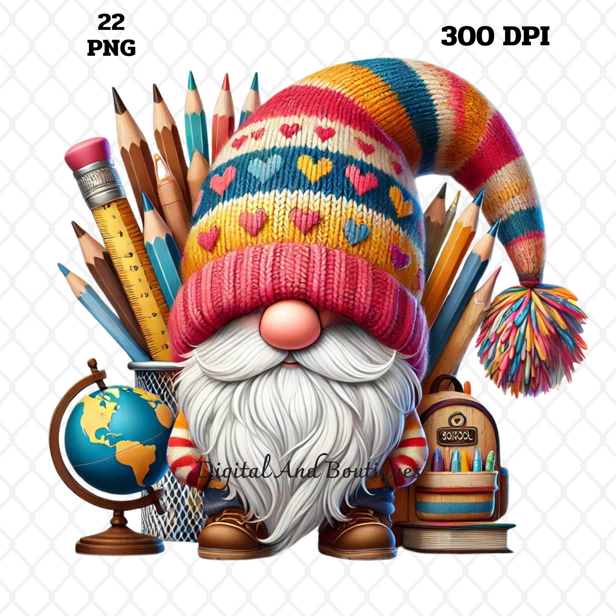Back to School Gnome, Back to School Clipart PNG, Classroom Decor ...
