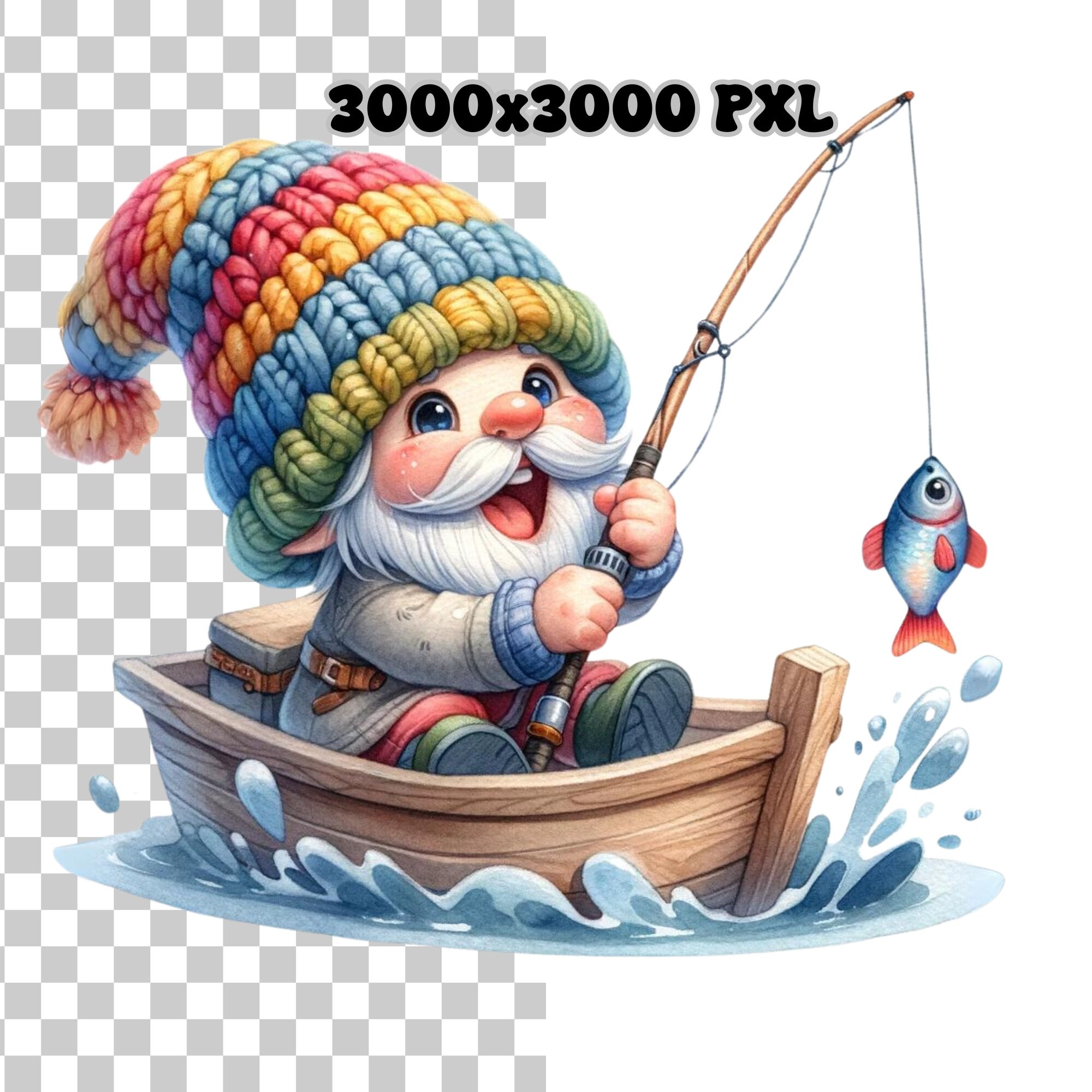 13 Gnome Fishing Clipart, Camping Gnome, Explorer Clipart, Gnome Travel ...