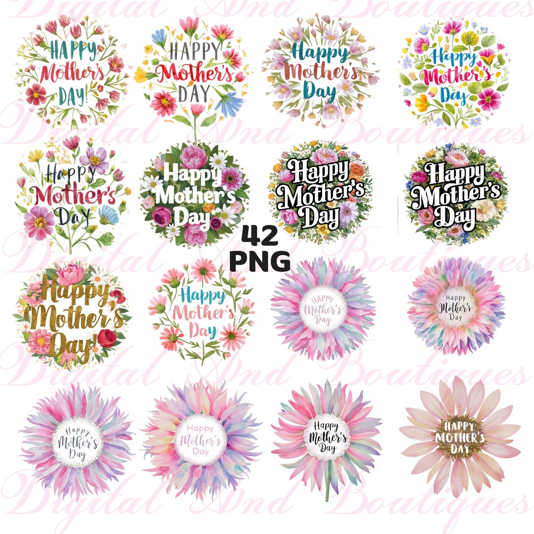 Mothers Day Clipart, Clipart Bundle, Happy Mothers Day Clipart PNG ...