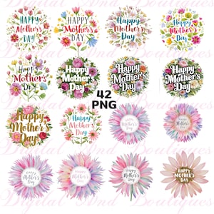 Mothers Day Clipart, Clipart Bundle, Happy Mothers Day Clipart PNG ...