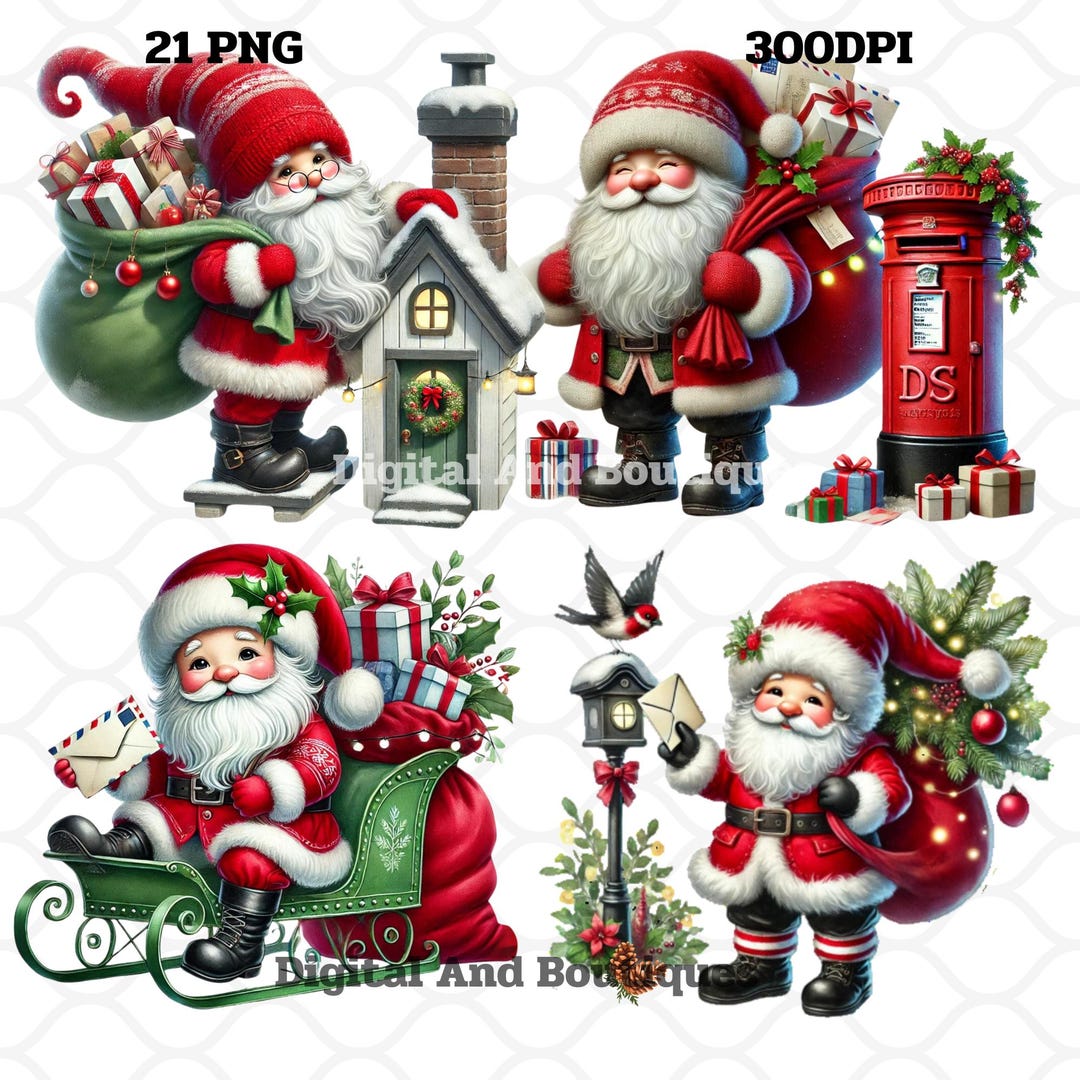 Mail Carrier Gnome PNG, Christmas Gnome, Red Gnome Clipart, Christmas ...