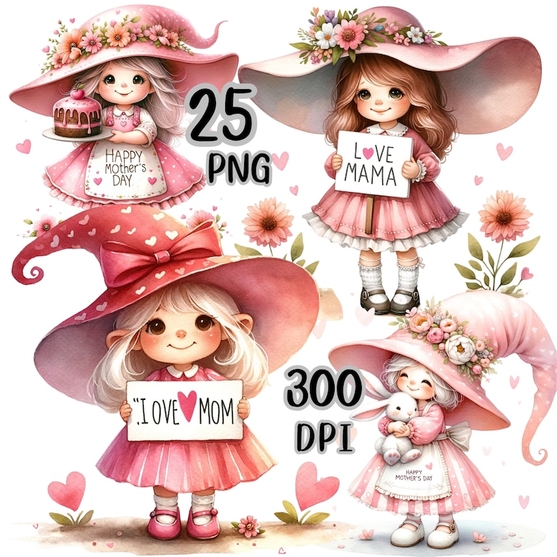 Mothers Day Clipart, Clipart Bundle, Love Mother Clipart, Love Mom Card ...