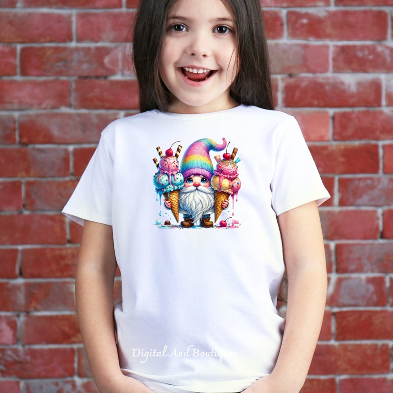 Ice Cream Gnome Watercolor, Chocolate Gnome, Summer Gnomes Png, Ice ...