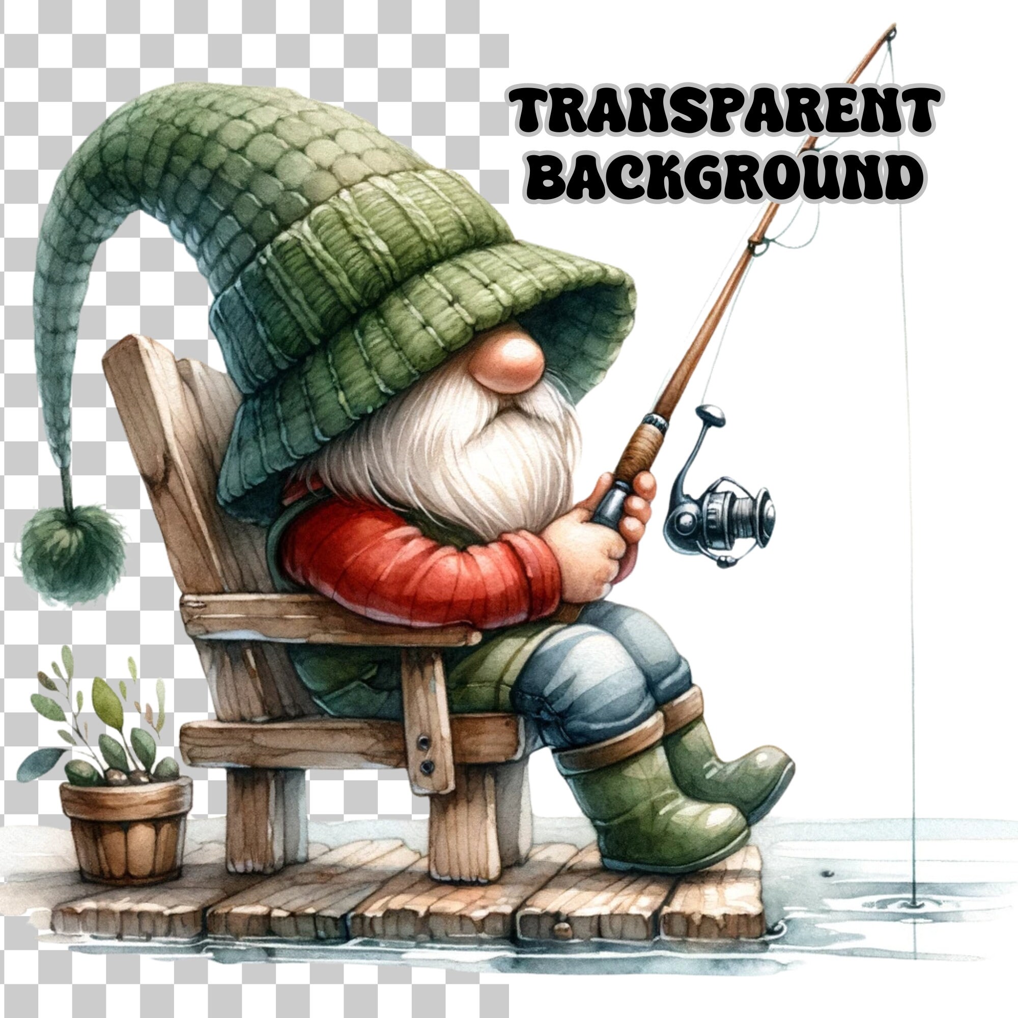 13 Gnome Fishing Clipart, Camping Gnome, Explorer Clipart, Gnome Travel ...