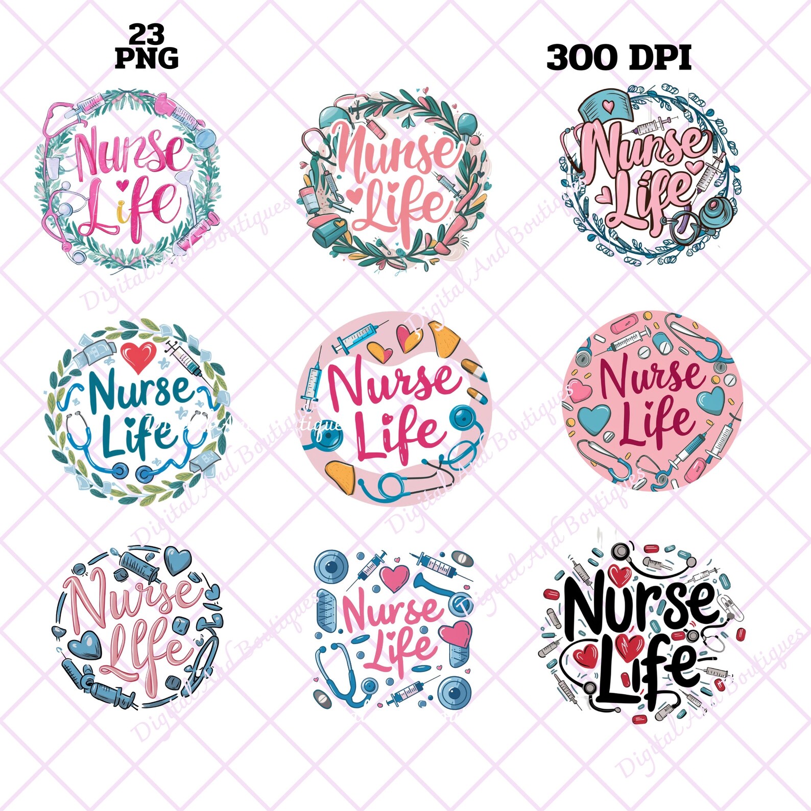Nurse Font Clipart, Nurse Font Clipart PNG, Font Clipart Bundle, Nurse ...