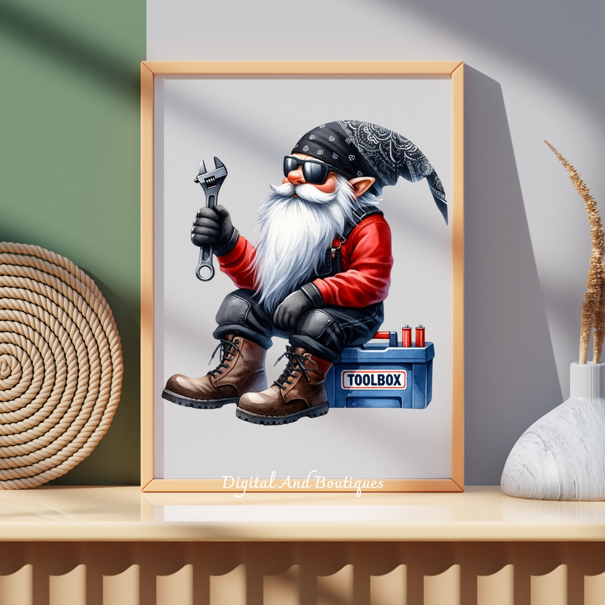 Mechanic Gnome Clipart, Gnome Repairman PNG, Workshop Gnome Designs ...