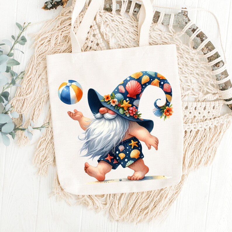 Beach Gnomes, Summer Beach Gnomes Clipart, Surf Gnomes, Summer Beach ...