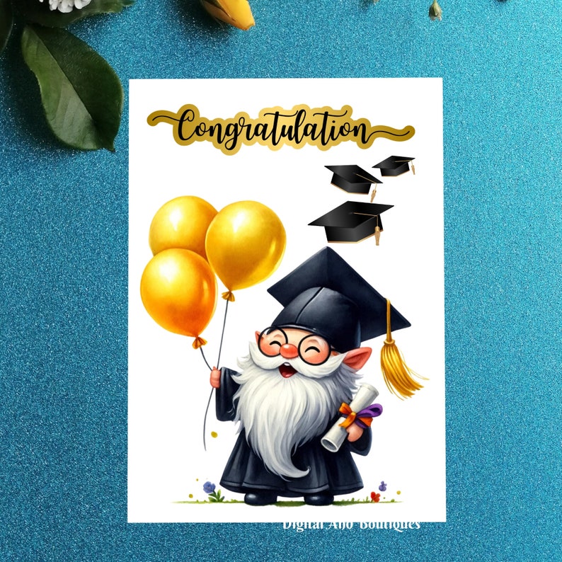 Graduation Gnome, Graduation Clipart, Graduation Ornament, Gnome ...