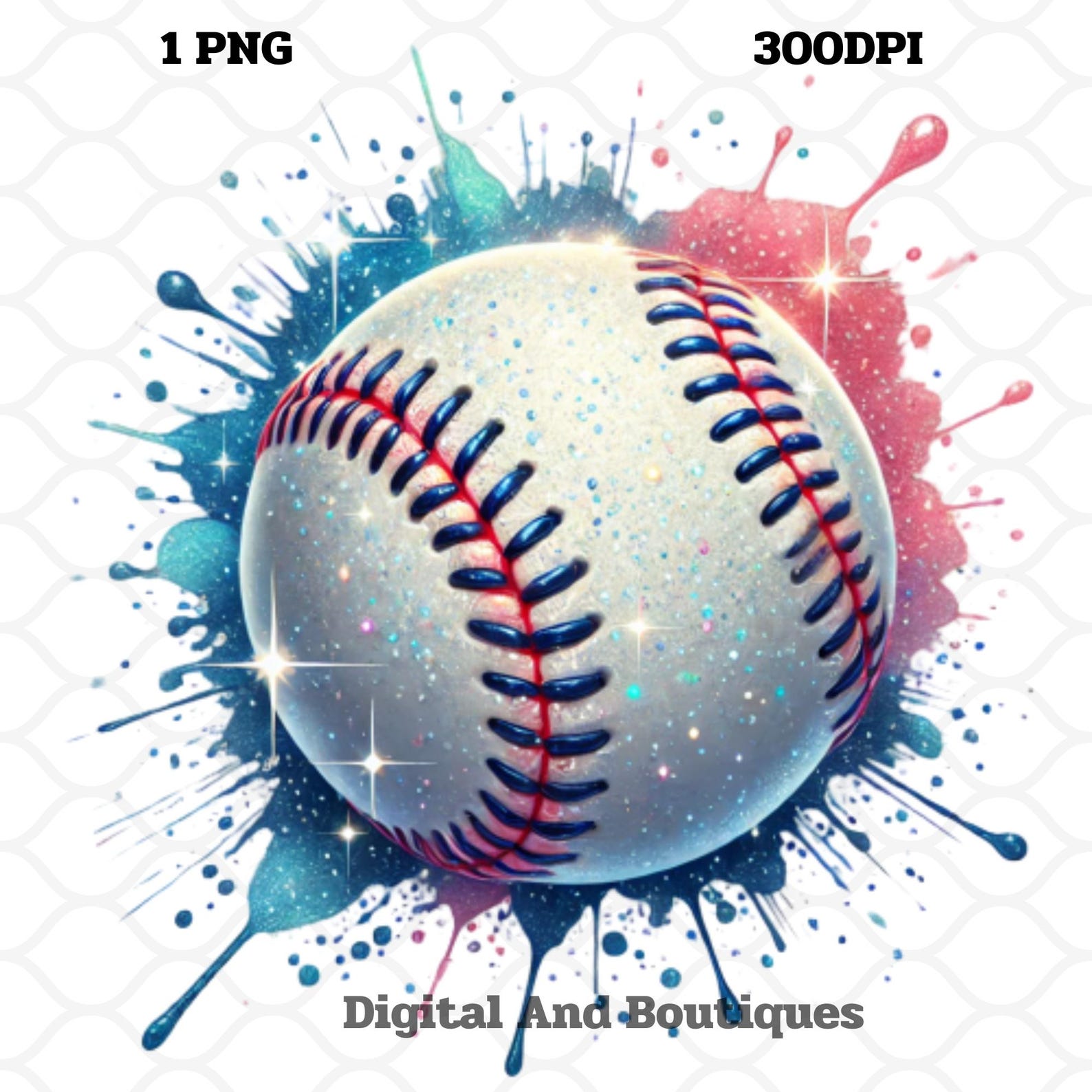 Glitter Baseball Watercolor, Glitter Baseball PNG, Baseball Mama ...
