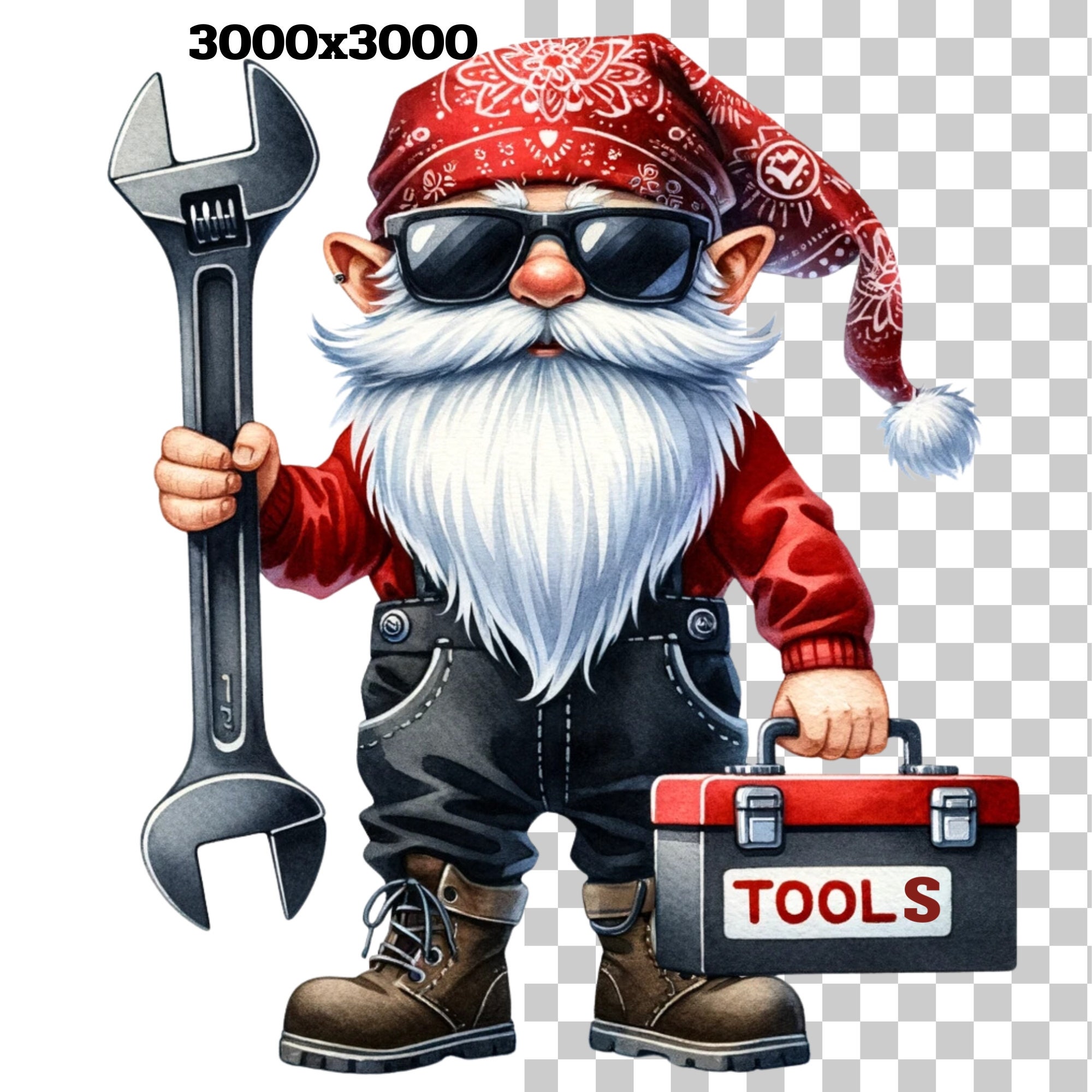 Mechanic Gnome Clipart, Gnome Repairman PNG, Workshop Gnome Designs ...