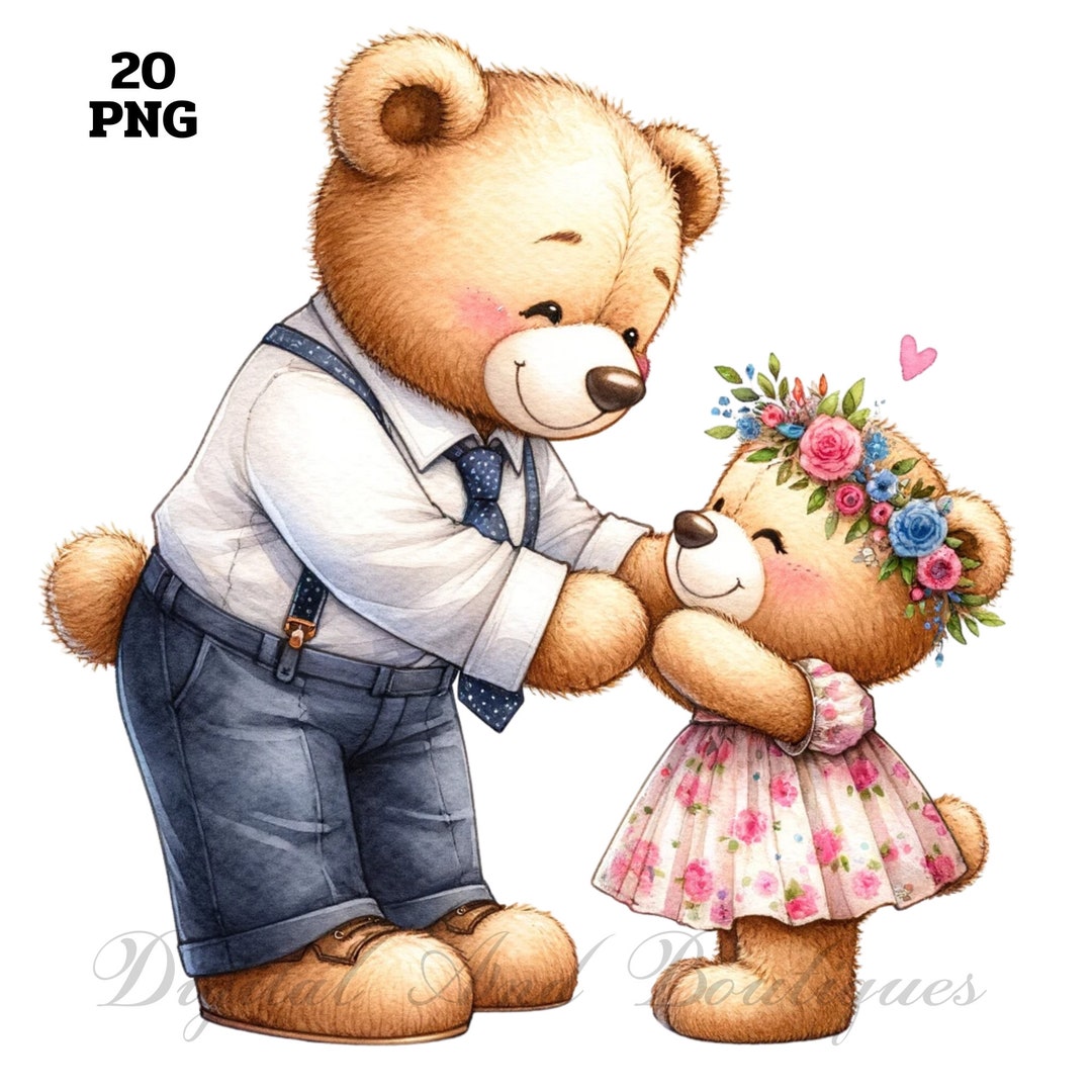 Teddy Bear Clipart, Teddy Bear PNG, Bear Clipart, Watercolor Teddy Bear ...