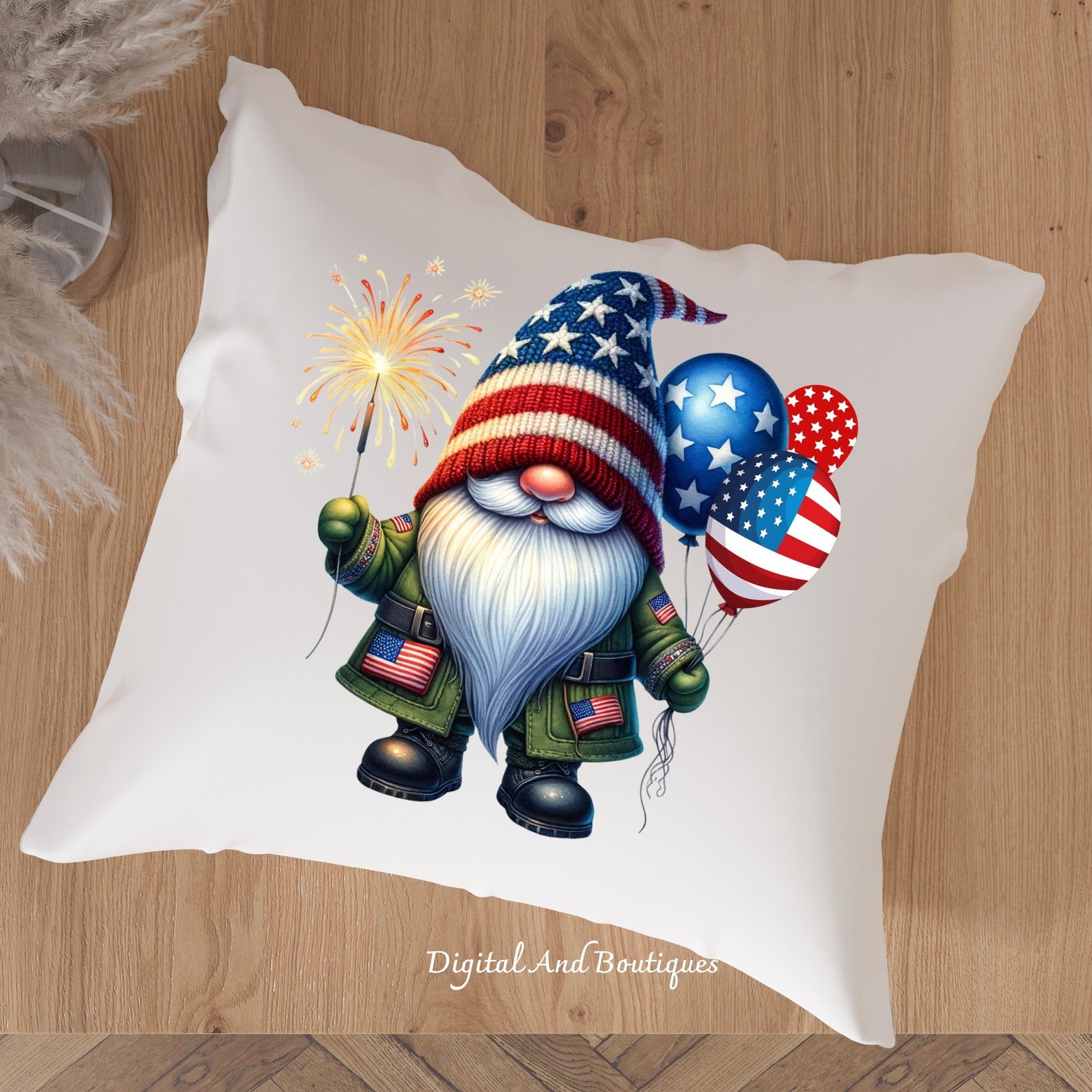 Soldier Gnome Sublimation, Patriot Gnome, Watercolor Gnomes Clipart ...