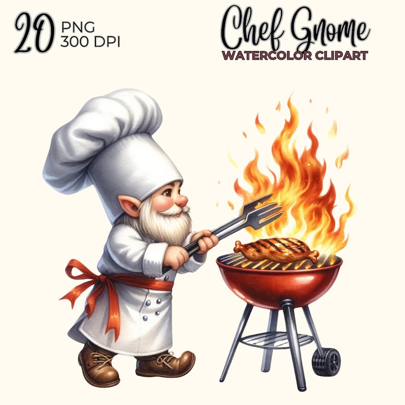 Chef Gnome, Gnome Clipart, Gnome PNG, Chef Clipart, Clipart PNG ...