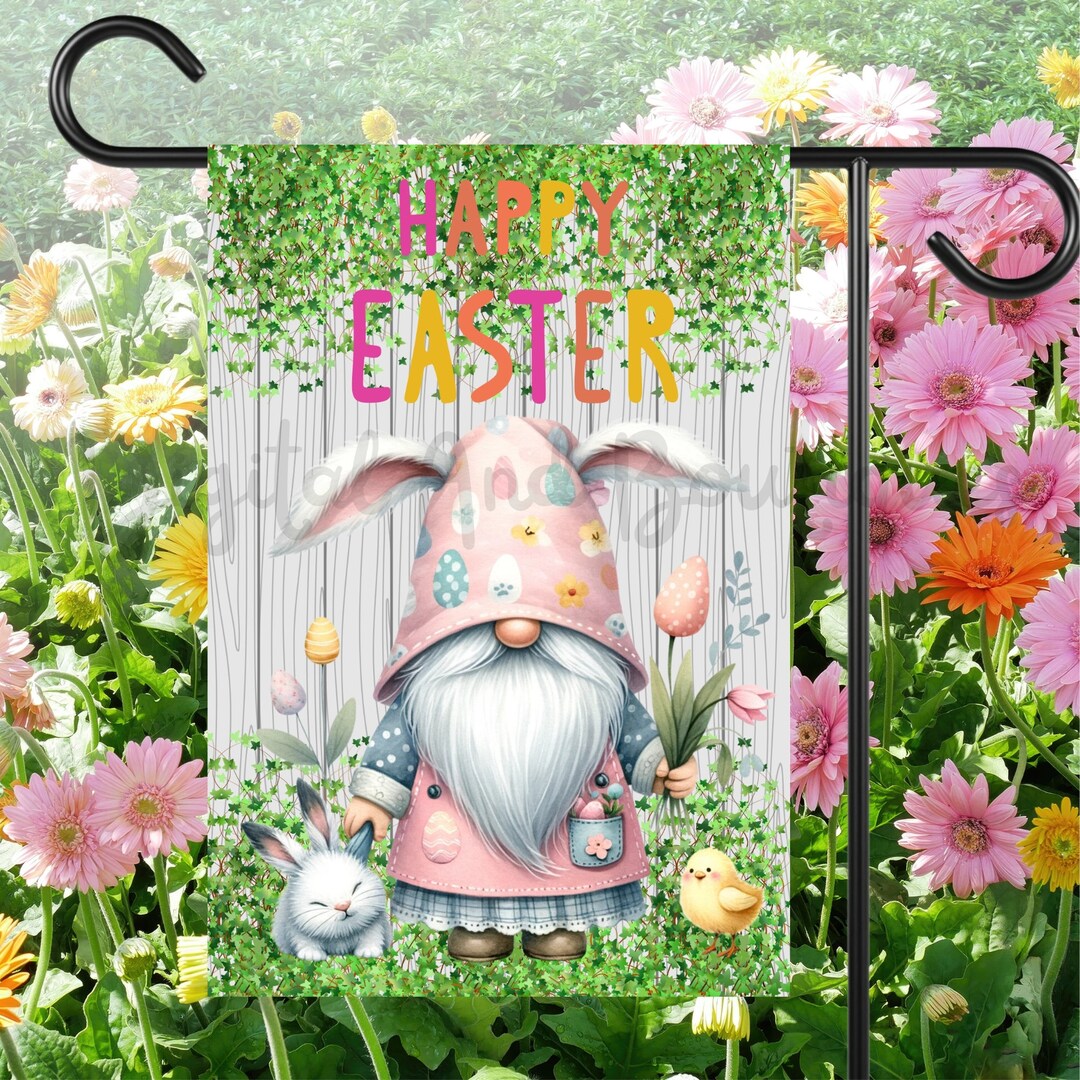 Set of 2 Easter Welcome Flag, Easter Garden Flag PNG, Welcome Garden ...