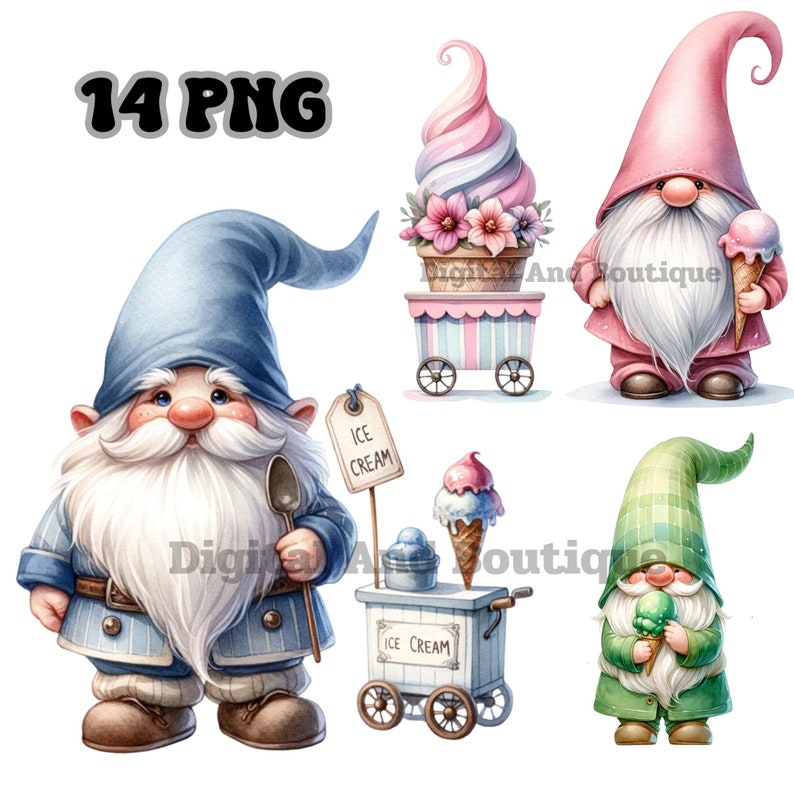 Gnome Ice-cream Clipart,14 PNG Gnome Icecream, Gnome Clipart ...