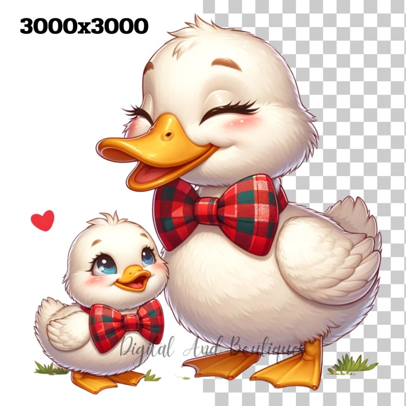 Duck Mother's Day Clipart, Mothers Day Graphics, Watercolor Duck ...