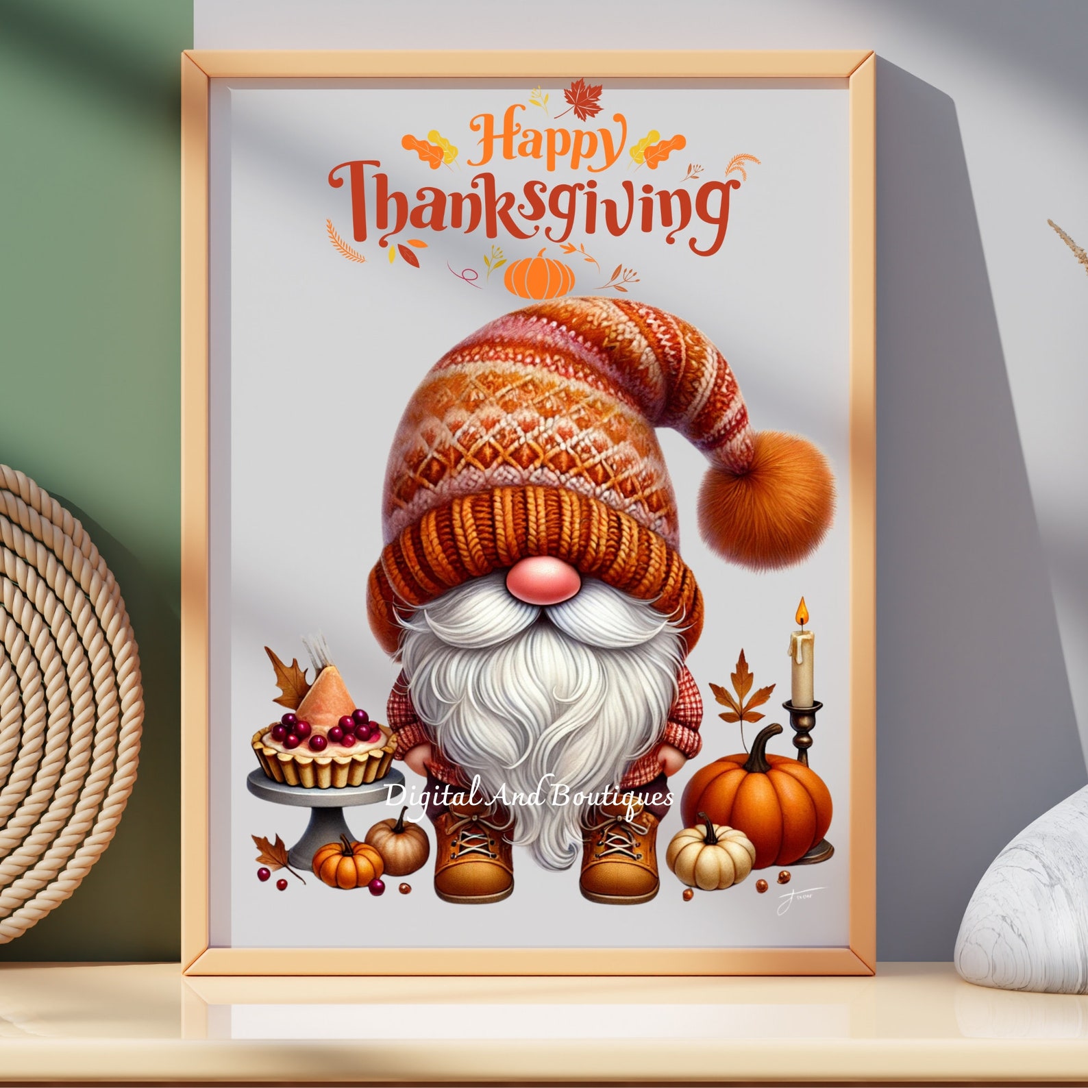 Thanksgiving Gnomes, Fall Gnome Clipart, Gnome Holding Sign Clipart ...