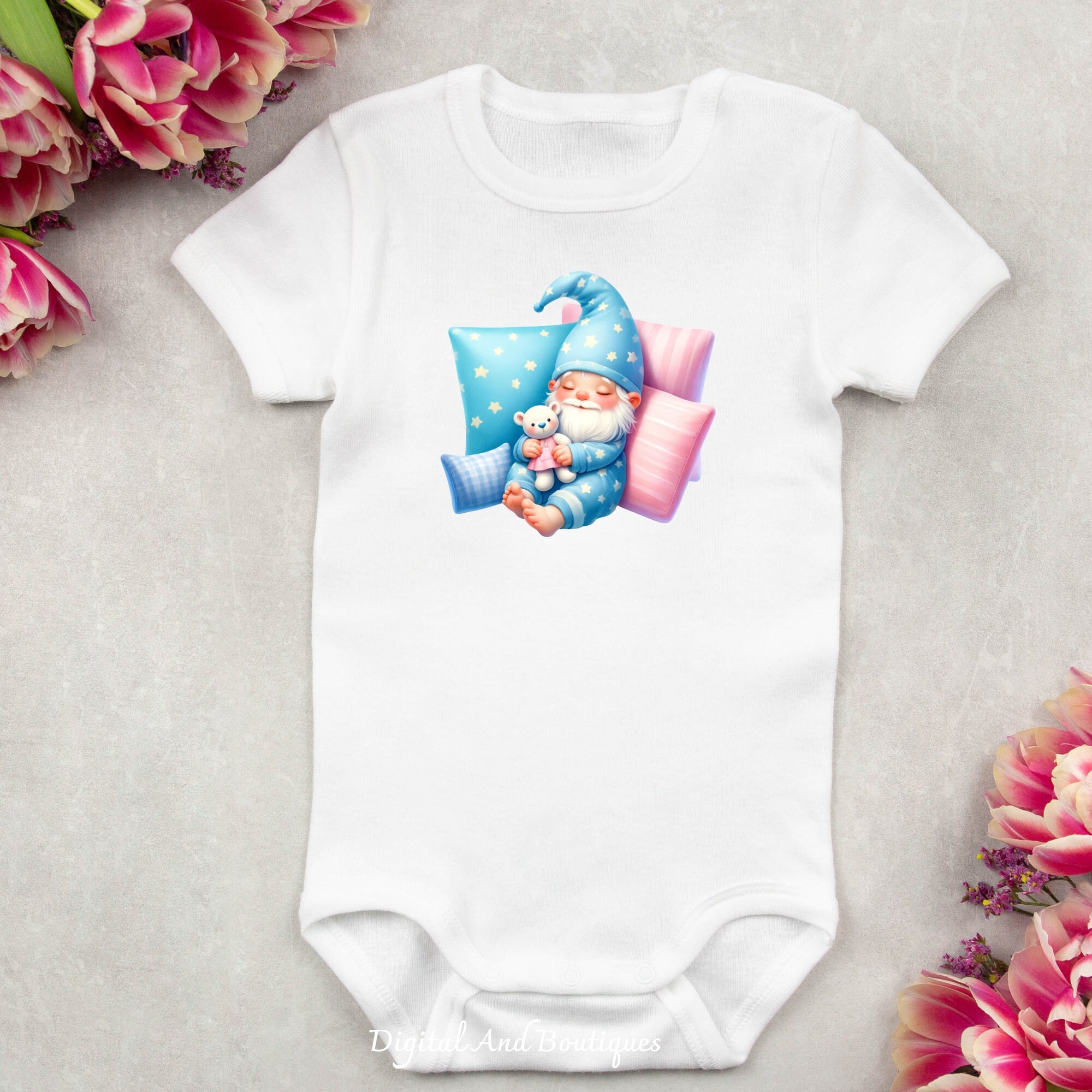 Sleeping Gnome Clipart, Pajamas Gnome, Nursery Wall Art, Nursery Room Decor, Nursery Art, Scrap ...