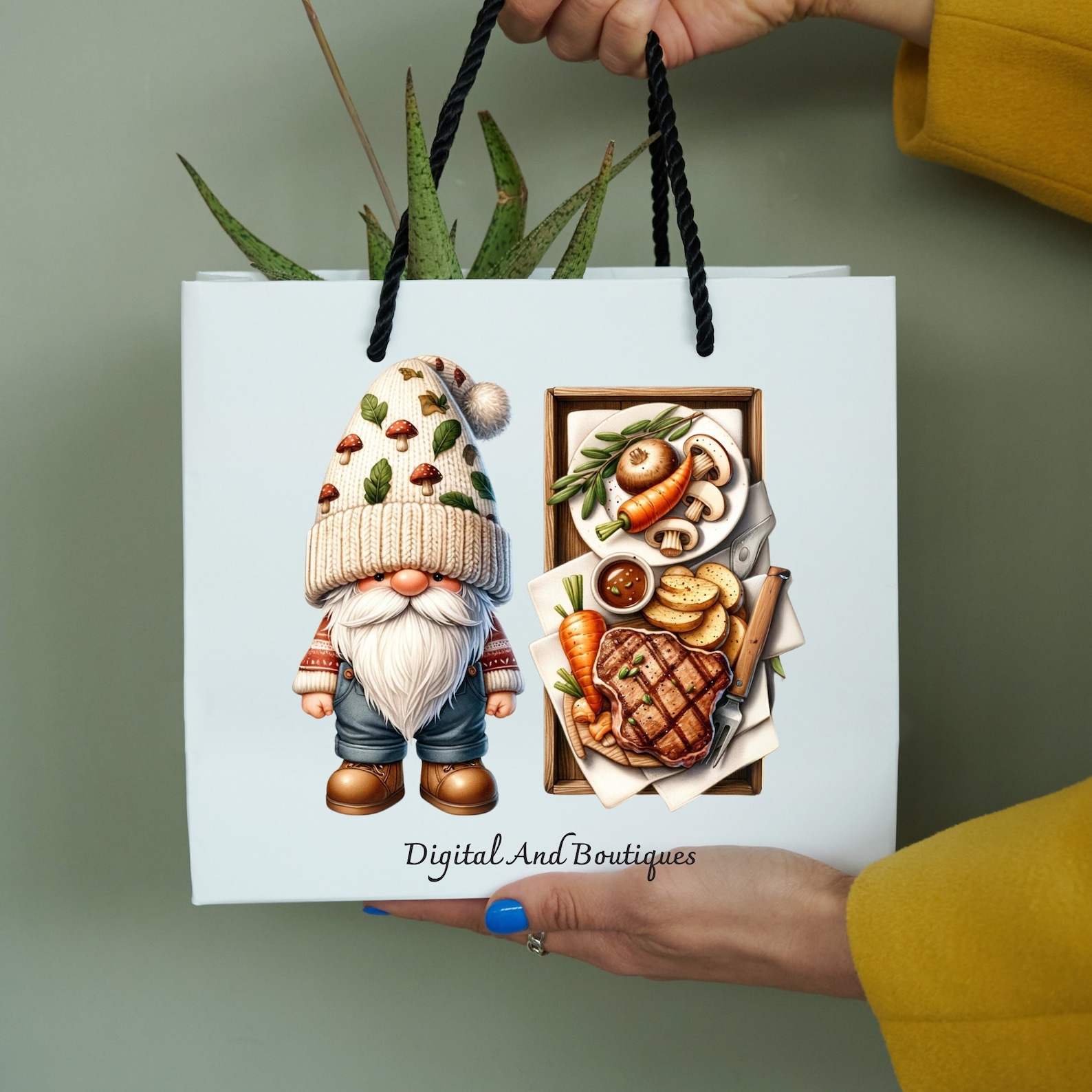 Steak Gnome Clipart, Kitchen Decor, Steak Gnome PNG, Grilling Gnome ...