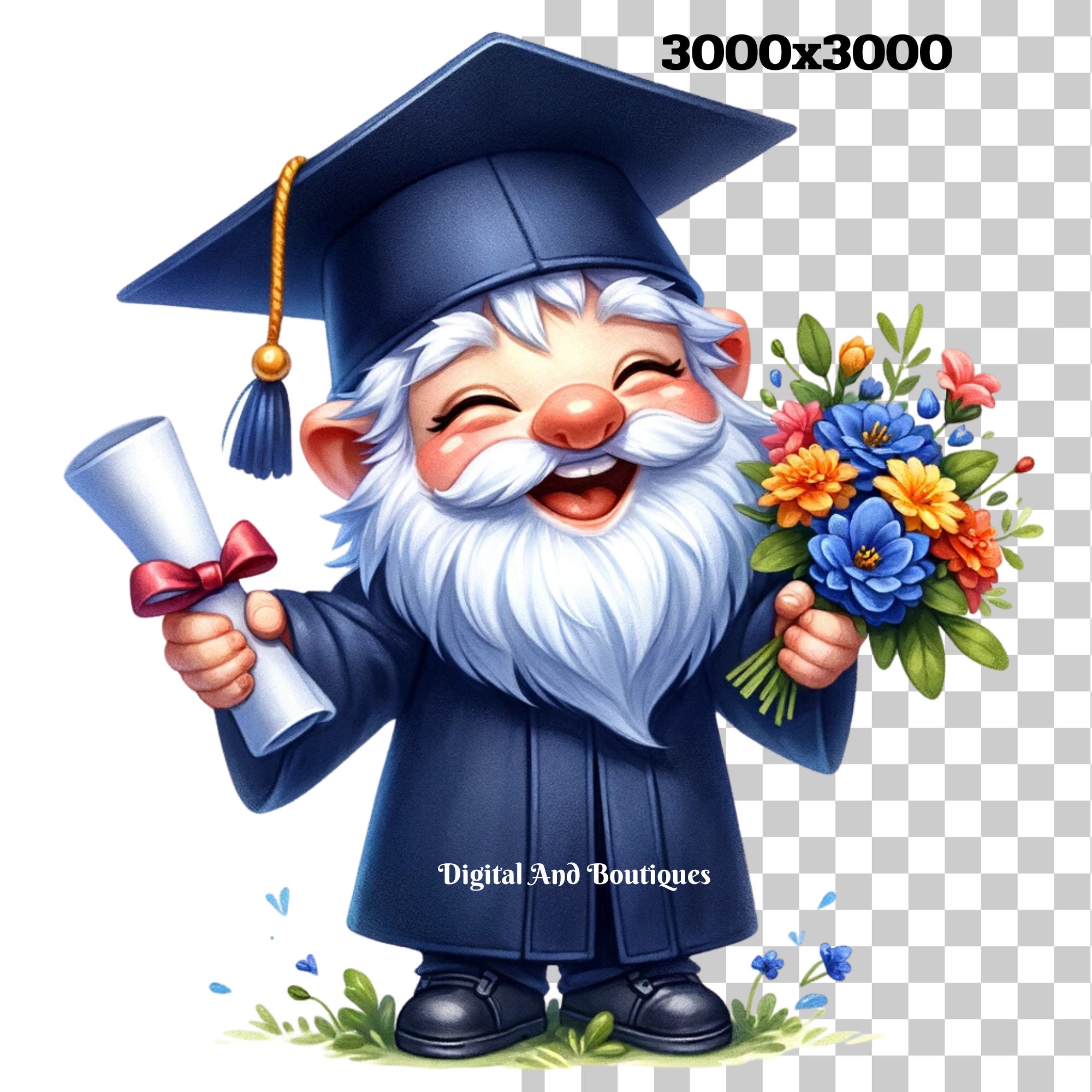Graduation Gnome, Graduation Clipart, Graduation Ornament, Gnome ...