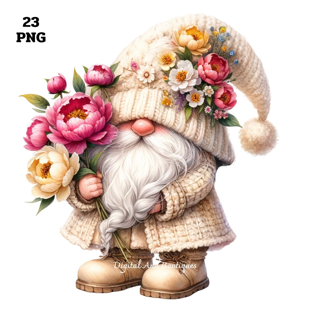 Spring Flowers Clipart, Spring Gnomes PNG, Spring Flowers, Wildflowers ...