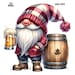 Beer Gnome Clipart, Gnome Drinking, Gnome Sublimation, Kitchen Decor ...