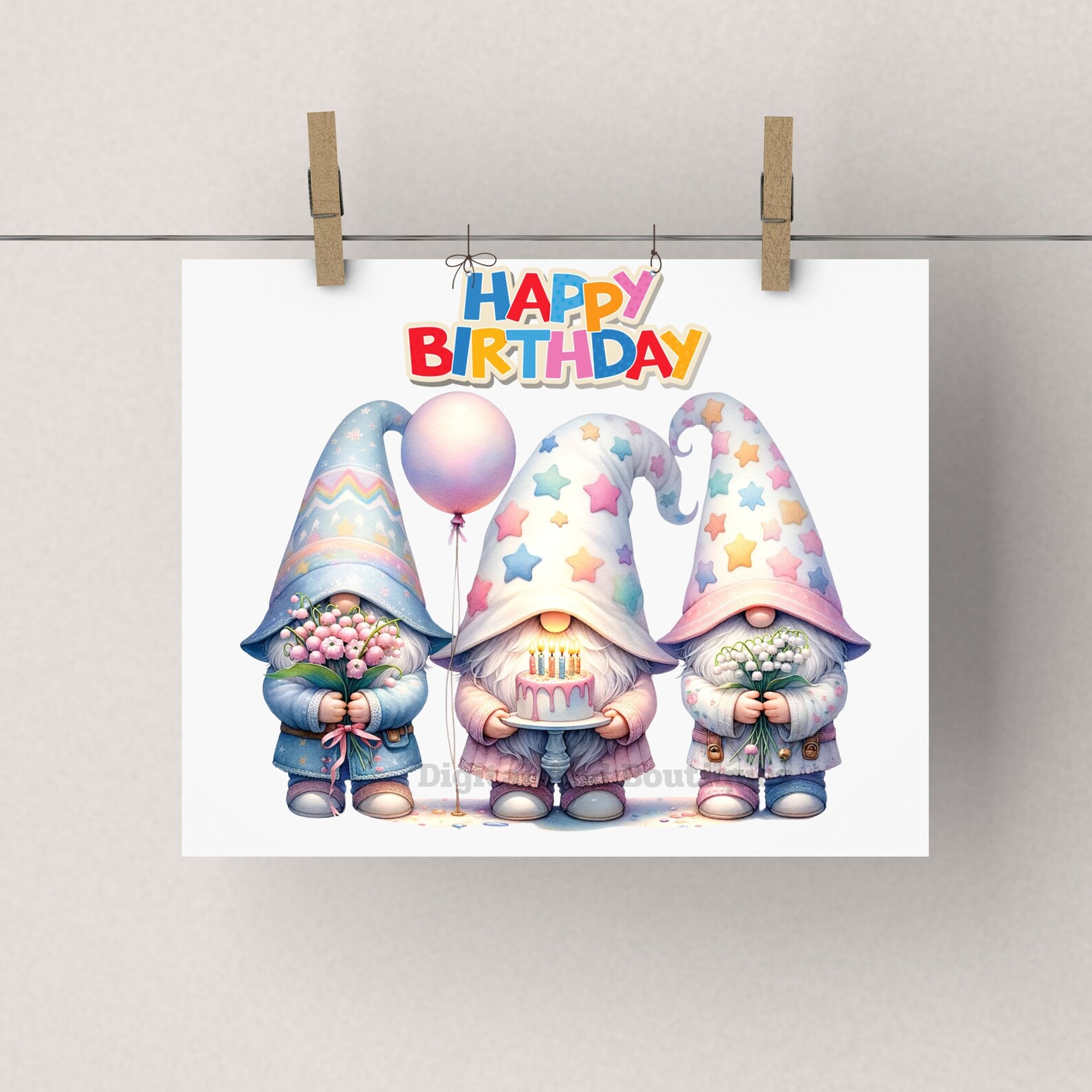 Birthday Gnome Clipart PNG, Gnome Birthday Invitations, Birthday Party ...