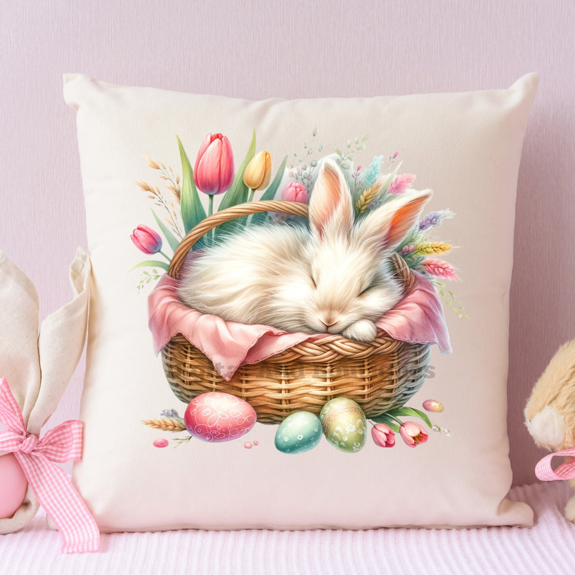 Easter Bunny Clipart, Sleeping Bunny Collection, Bunny Easter Graphic ...