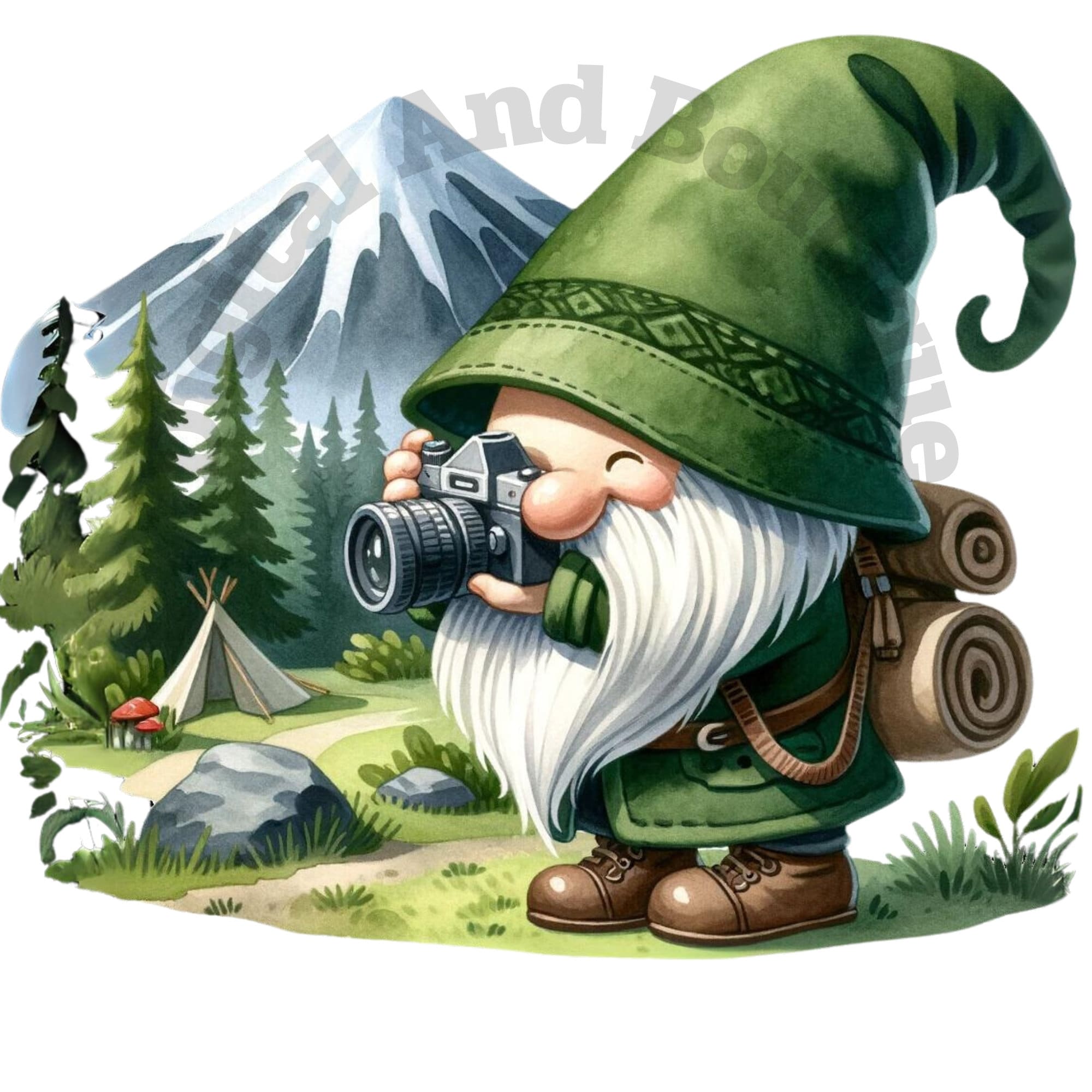 12 Gnome Camping Clipart, Camping Gnome, Explorer Clipart, Gnome Travel ...