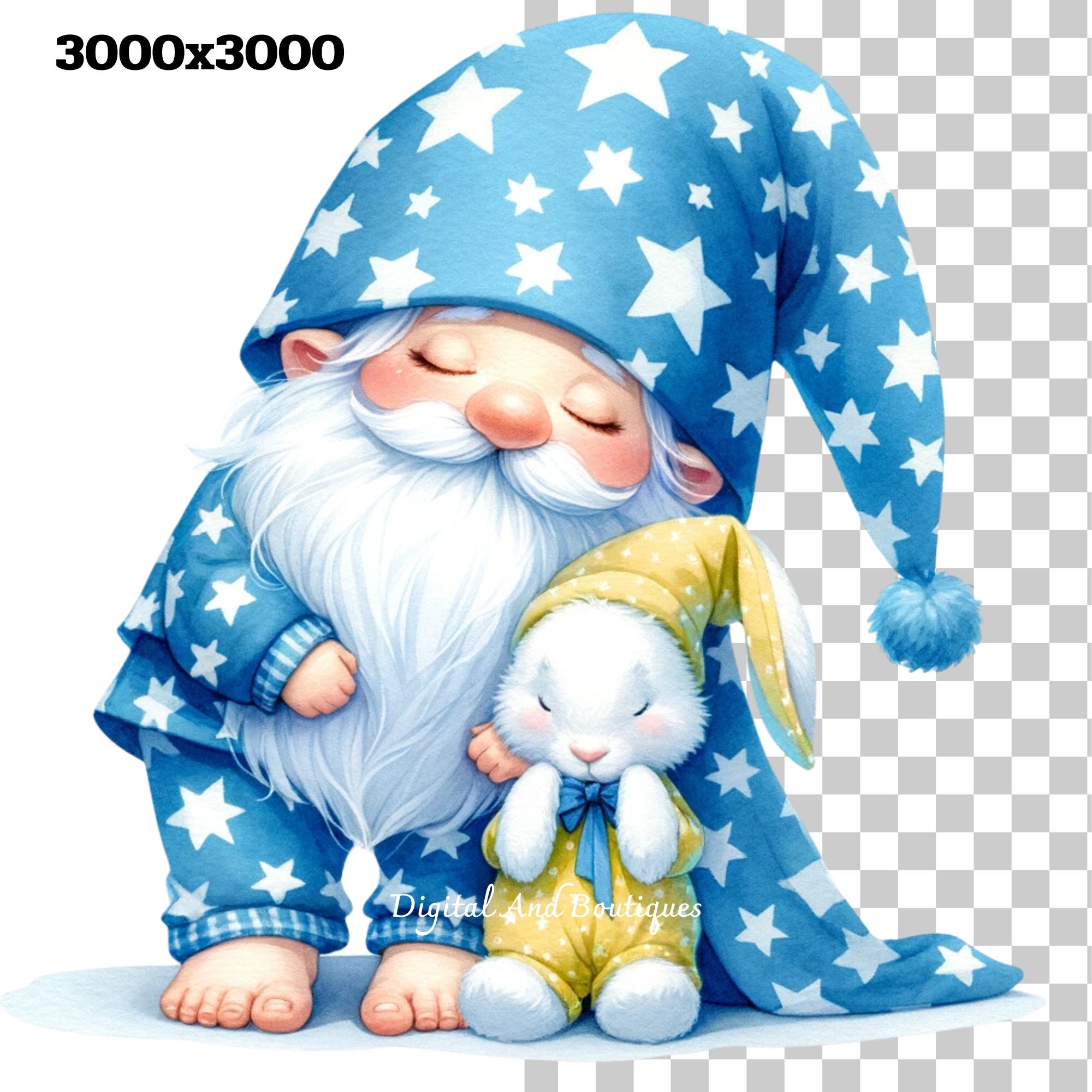 Sleeping Gnome Clipart, Pajamas Gnome, Nursery Wall Art, Nursery Room Decor, Nursery Wall Decor ...