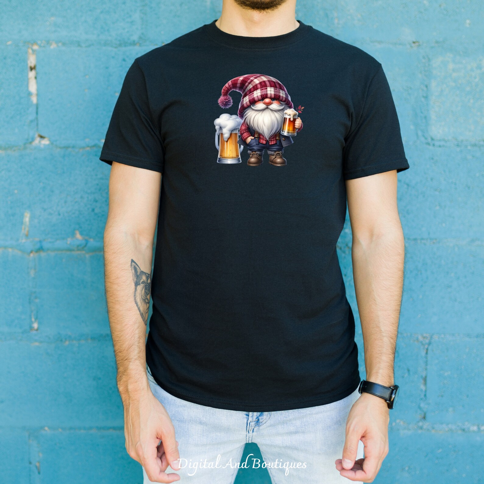 Beer Gnome Clipart, Gnome Drinking, Gnome Sublimation, Kitchen Decor ...