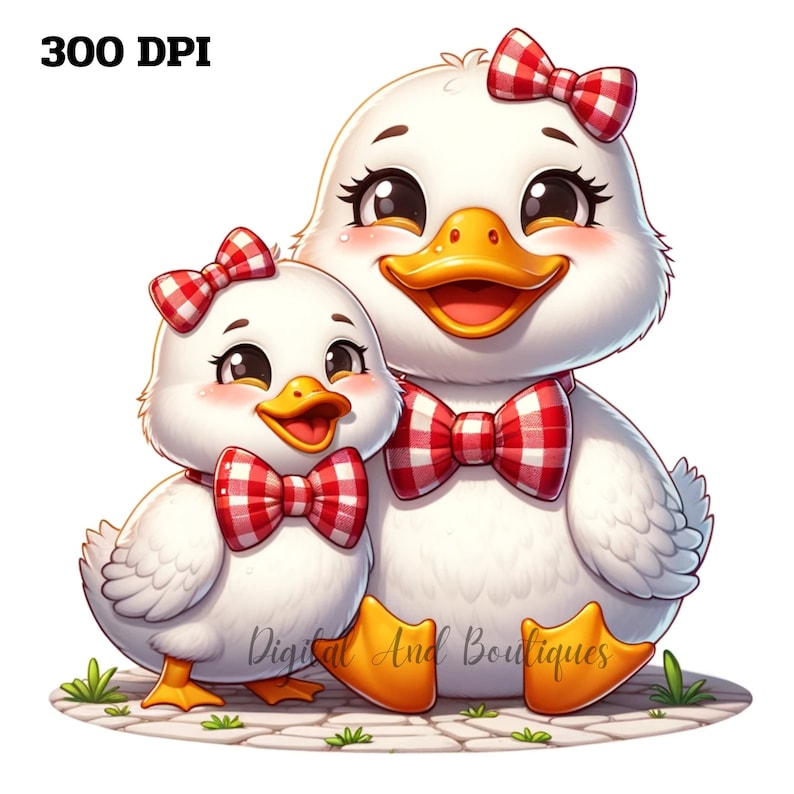 Duck Mother's Day Clipart, Mothers Day Graphics, Watercolor Duck ...