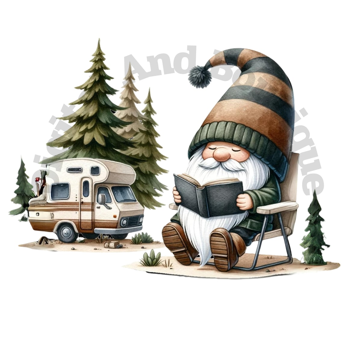 12 Gnome Camping Clipart, Camping Gnome, Explorer Clipart, Gnome Travel ...