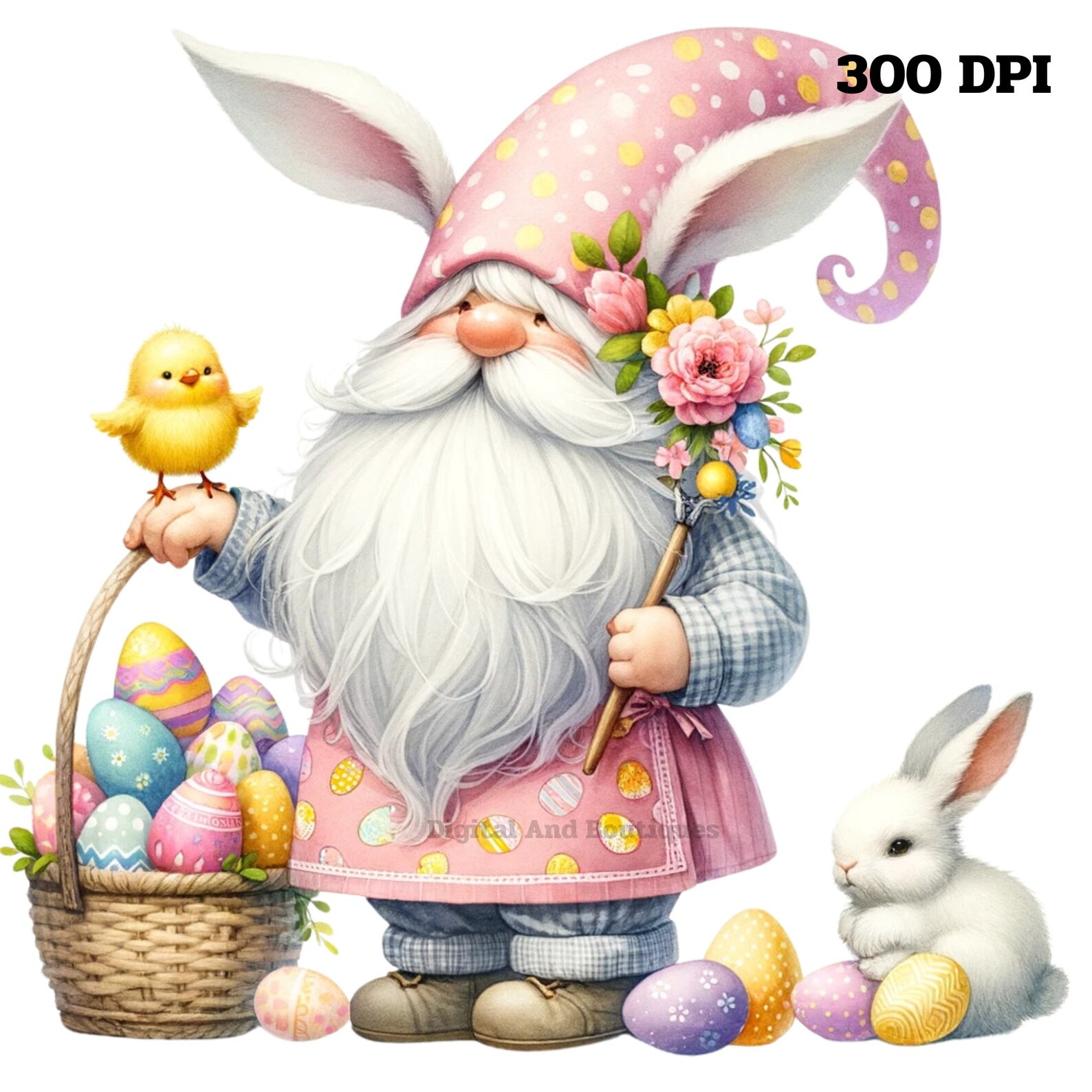 Easter Gnomes Clipart, Easter Bunny Clipart, Easter Gnome Graphics ...