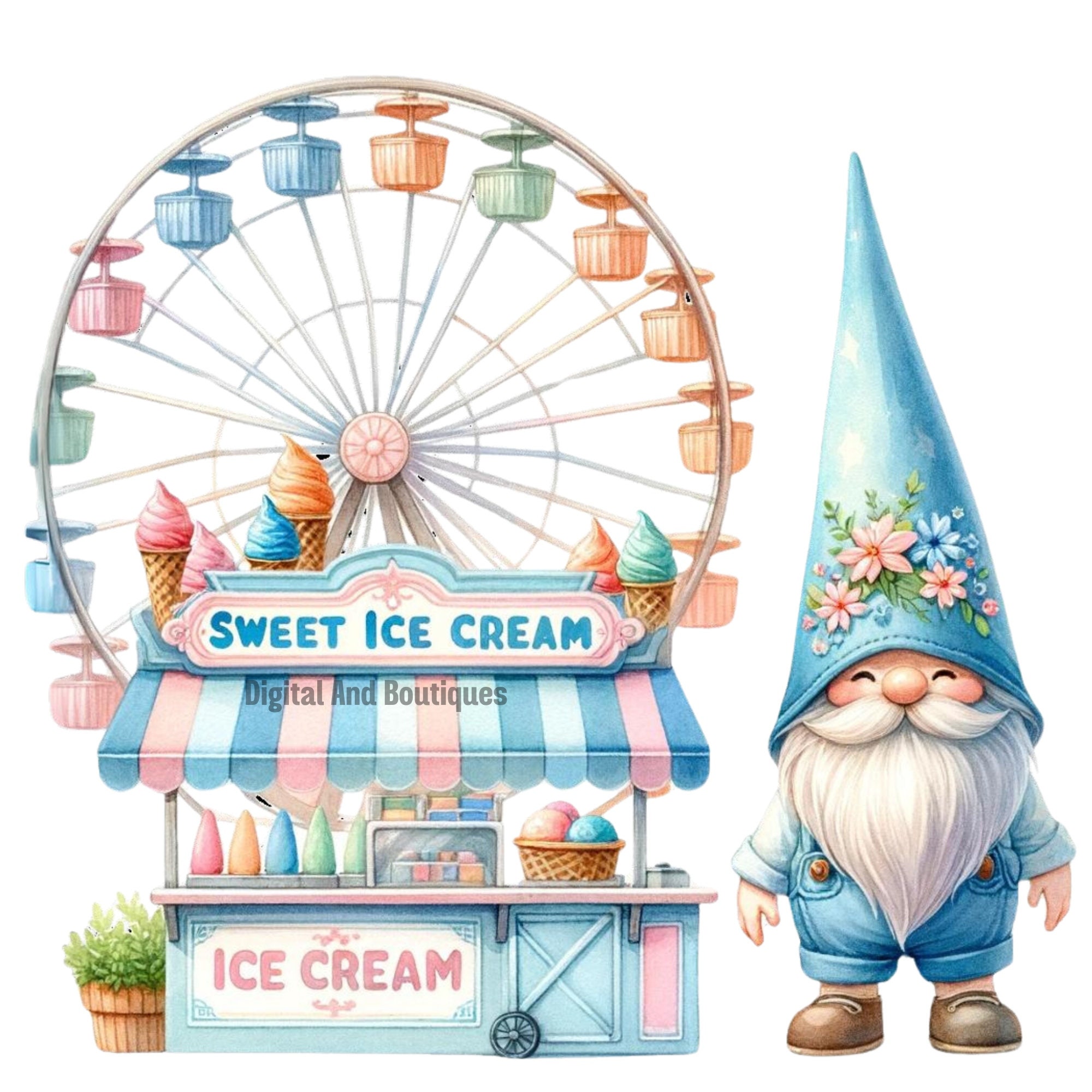 Gnome Ice-cream Clipart,14 PNG Gnome Icecream, Gnome Clipart ...