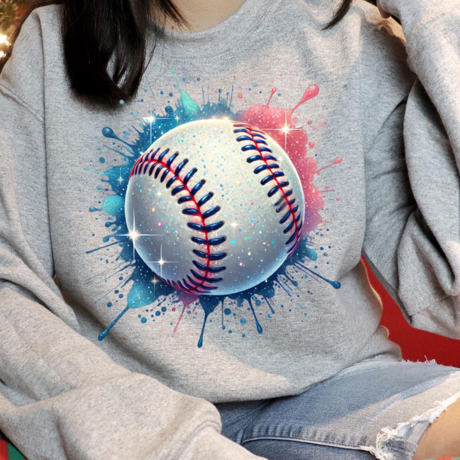 Glitter Baseball Watercolor, Glitter Baseball PNG, Baseball Mama ...