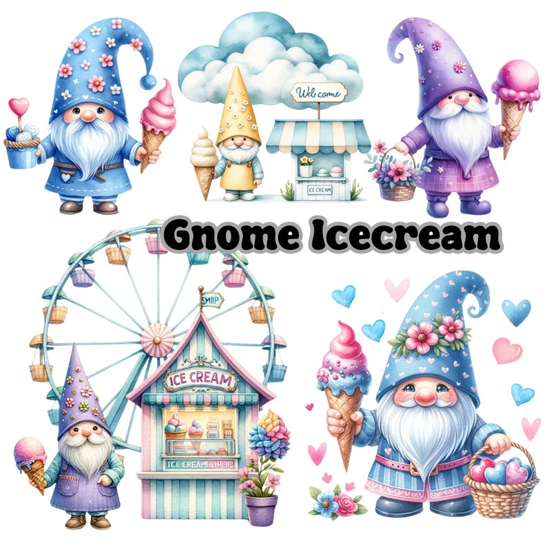 Gnome Ice-cream Clipart,14 PNG Gnome Icecream, Gnome Clipart ...