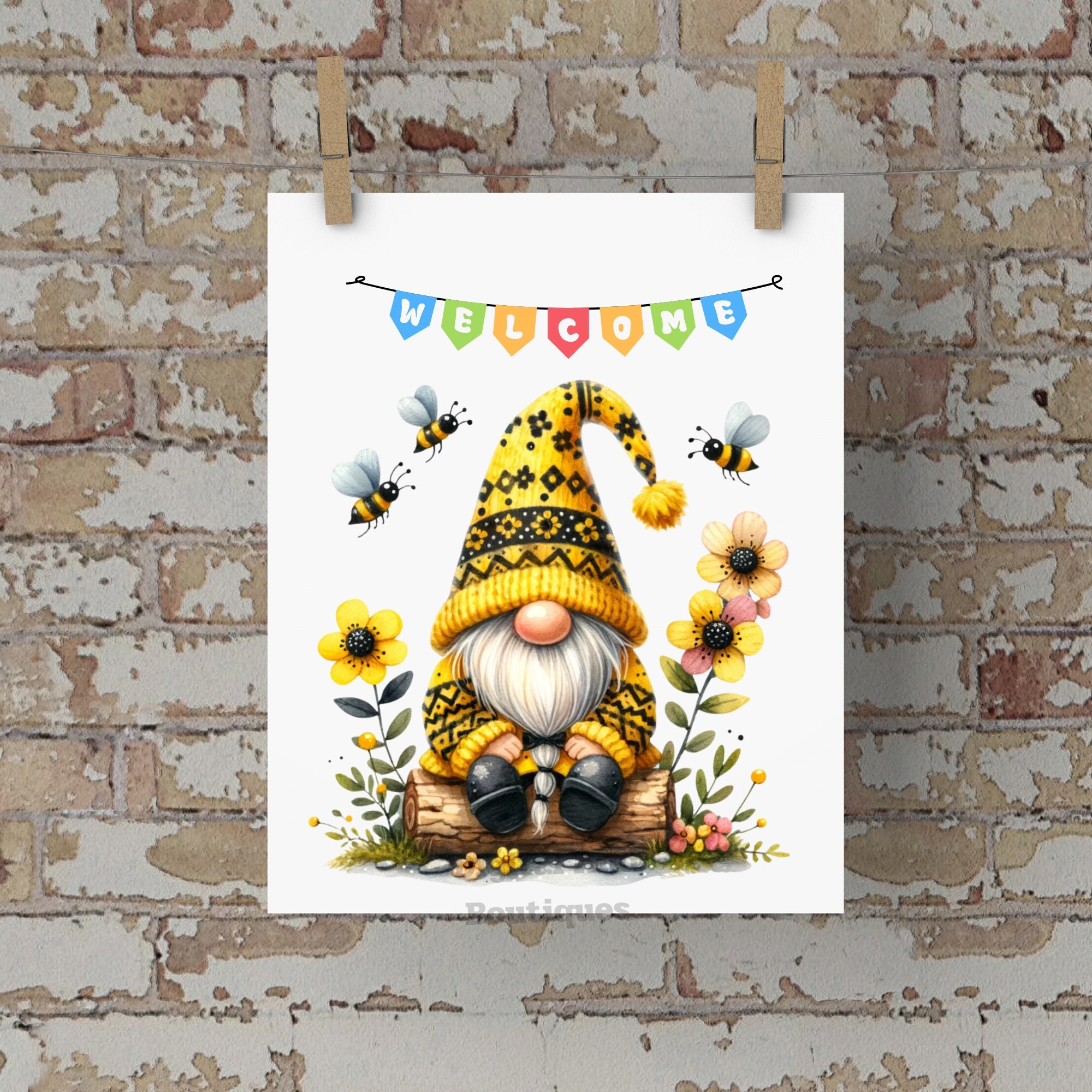 Bee Gnomes Clipart, Honey Bee Gnome Clipart, Honey Bee Clipart, Gnome ...