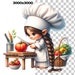 Chef Gnome Girl Clipart: Kitchen Decor PNG Bundle (digital Print) - Etsy