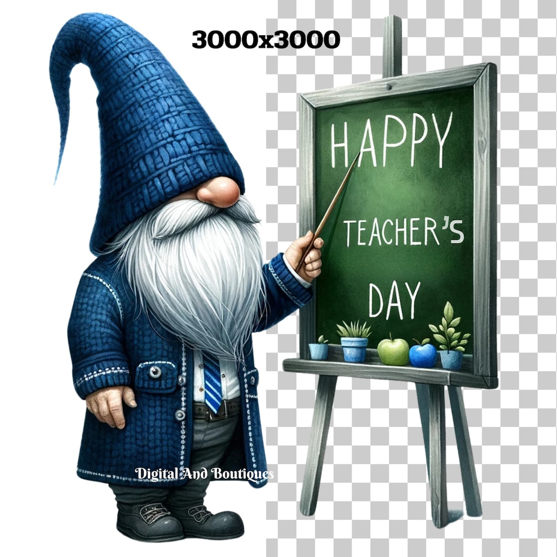 Teacher Gnome Clipart, Teacher Gnome PNG, Teacher Appreciation, Teacher ...