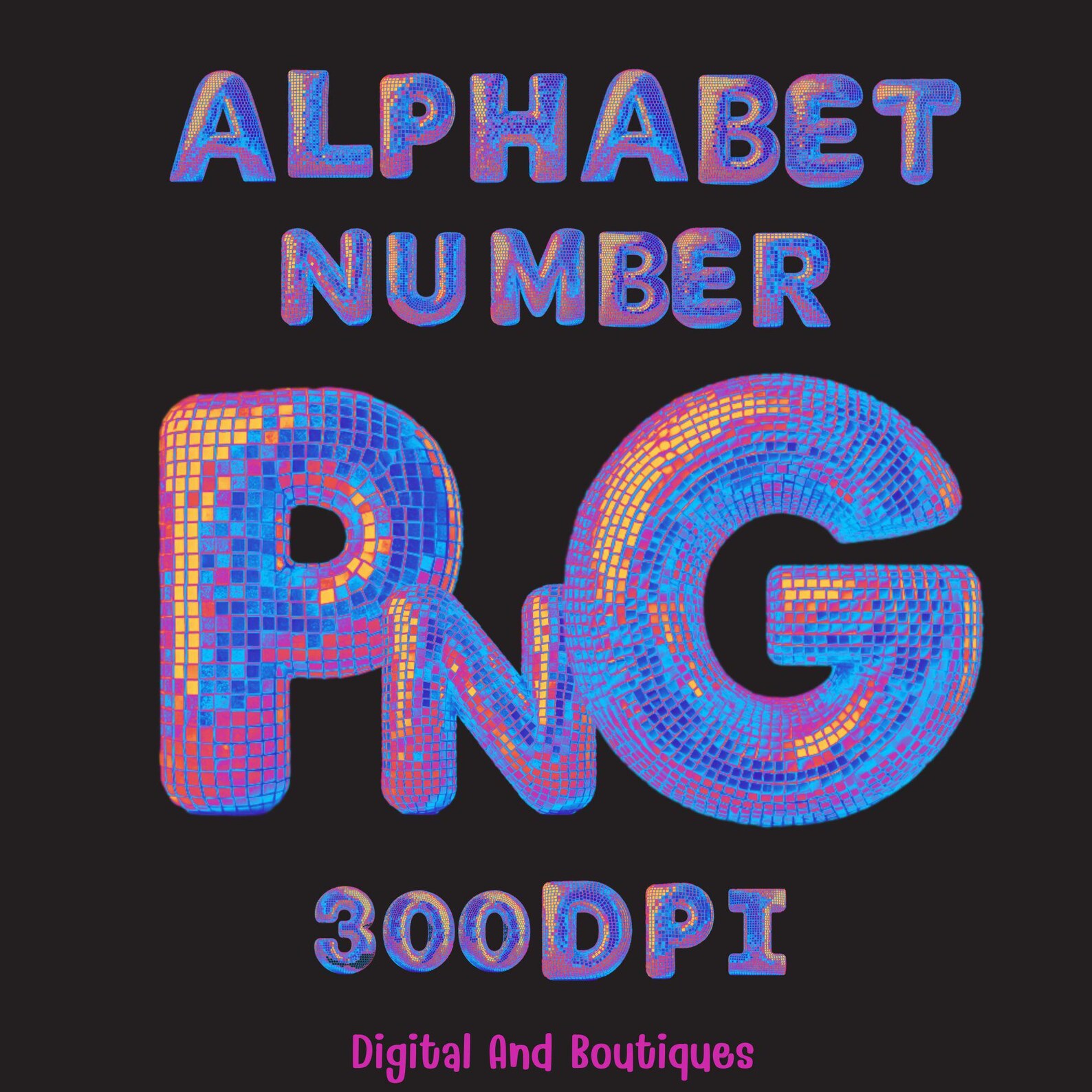 Disco Alphabet PNG, 3D Alphabet, Heatwave Alphabet, Clipart Letters ...