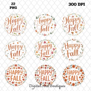 Happy Fall Font Clipart, Fall Season Clipart, Font Clipart Bundle, Font ...