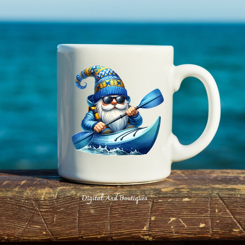 Kayak Gnome Clipart, Camping Gnomes, Whimsical Gnome Clipart , Fishing ...