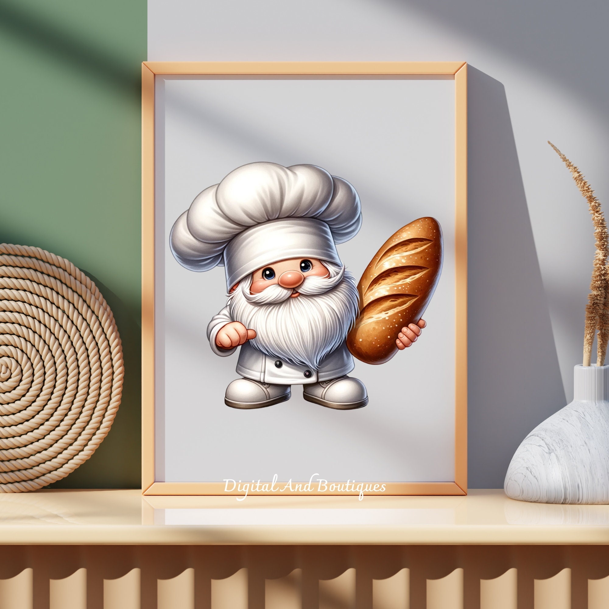 Pastry Gnome, Chef Gnome Clipart, Gnome PNG, Pastry Clipart, Bakery ...
