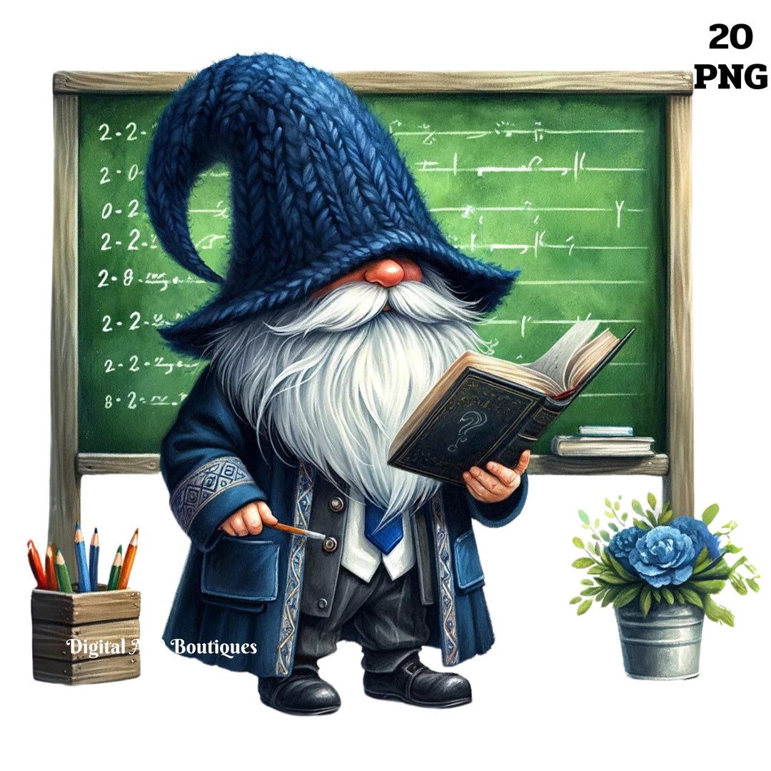 Teacher Gnome Clipart, Teacher Gnome PNG, Teacher Appreciation, Teacher ...