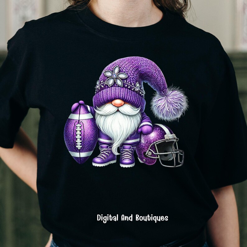 Football Gnome PNG, Football PNG, American Football, Purple and Silver ...