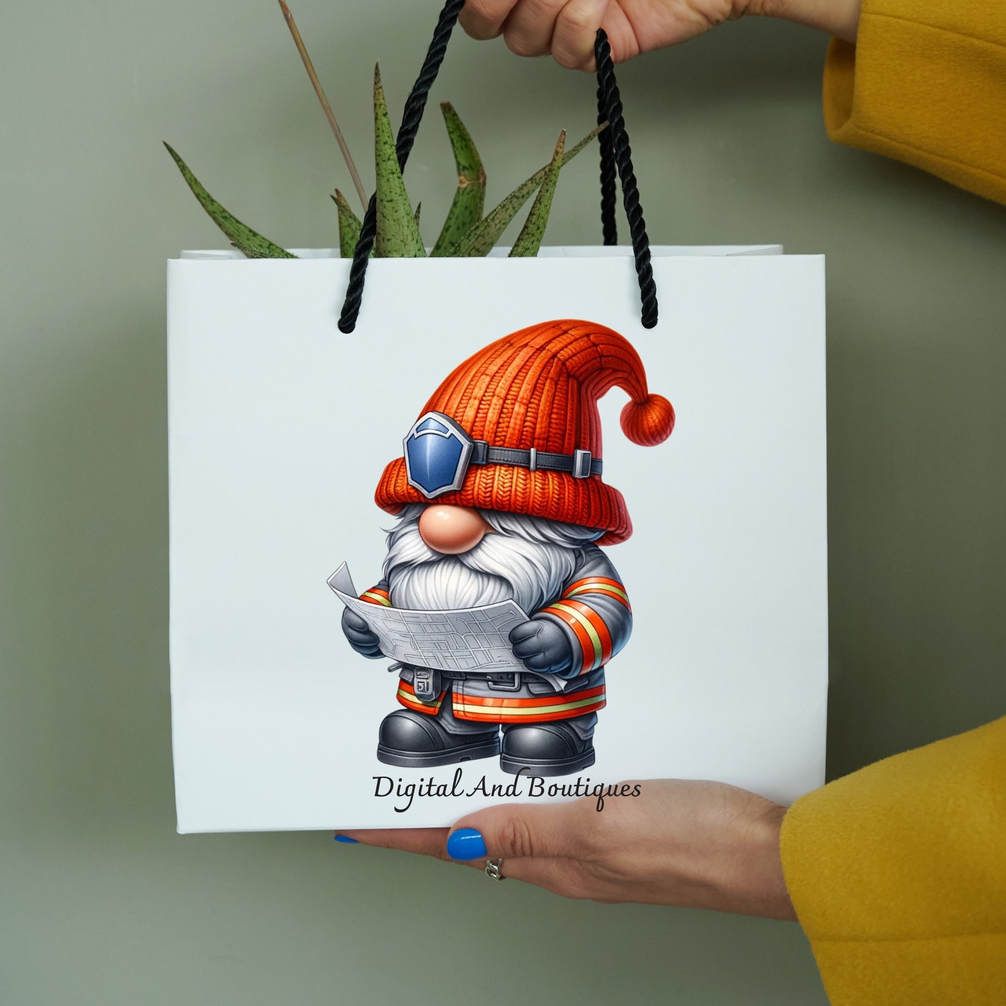 Firefighter Gnome Clipart, Fireman Gnome PNG, Rescue Gnome Clipart ...