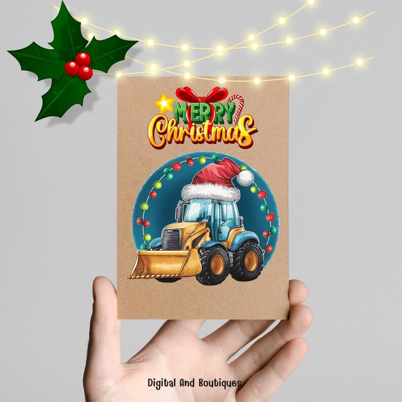 Digger Truck Christmas, Construction Christmas Clipart PNG, I Dig ...