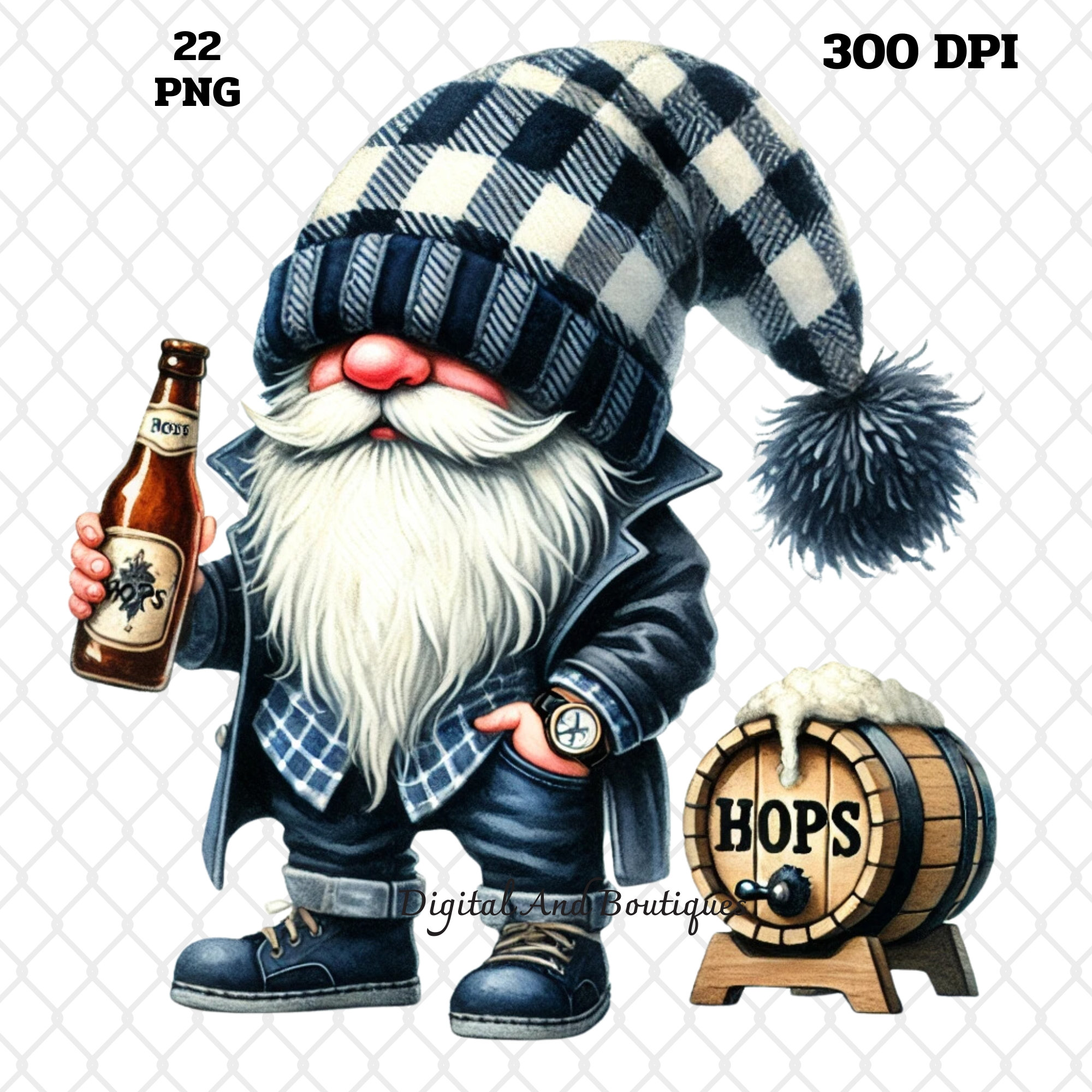 Beer Gnome Clipart, Gnome Drinking, Gnome Sublimation, Kitchen Decor ...